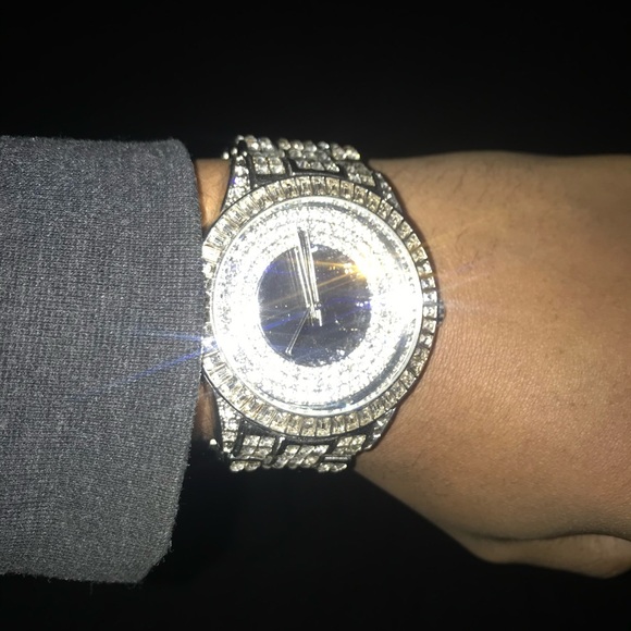 Mr Bling | Accessories | Mrbling Silver And Diamond Watch Used | Poshmark